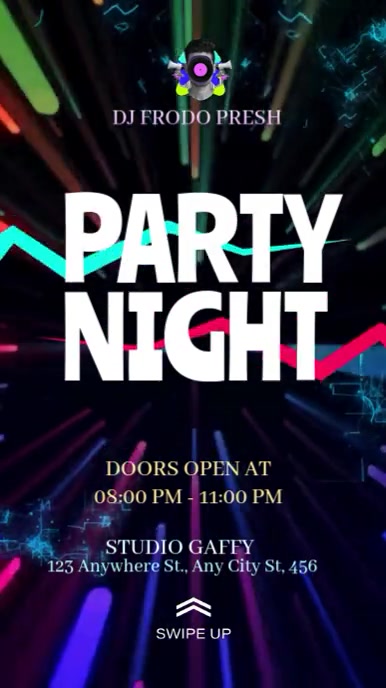 Party Night Invitation Video Template | PosterMyWall