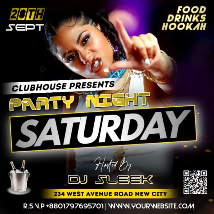 PARTY NIGHT SATURDAY FLYER POSTER Template | PosterMyWall