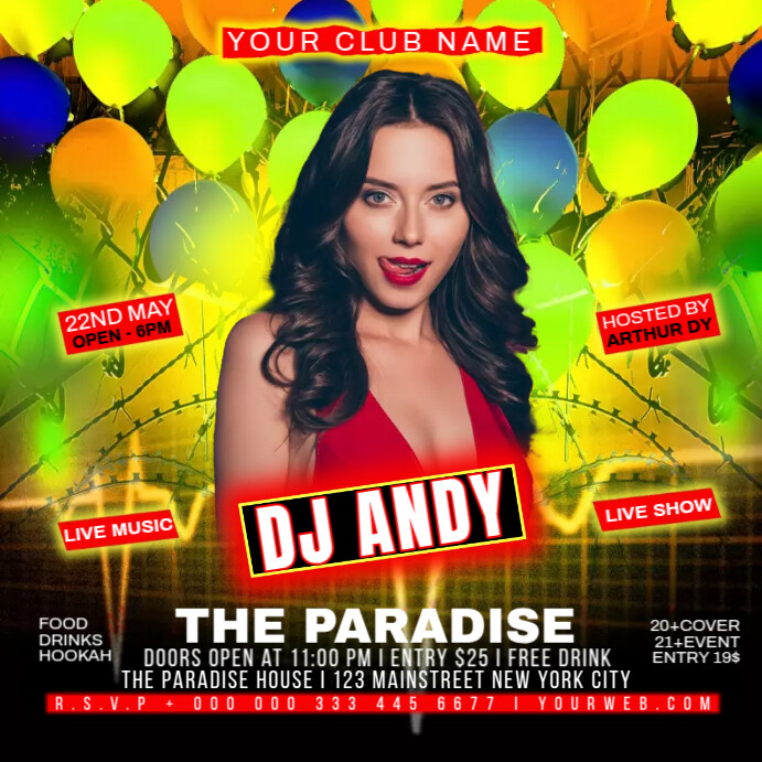 Party Paradise Ads Template | PosterMyWall