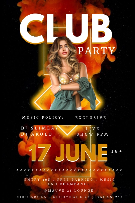 PARTY POSTER TEMPLATE.E | PosterMyWall