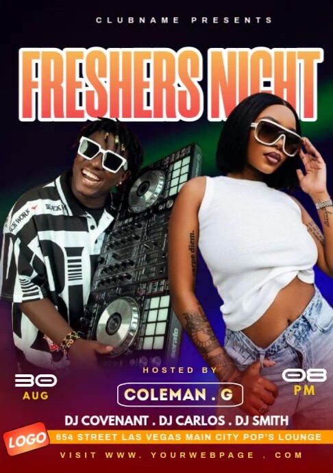 party posters , freshers night posters Template | PosterMyWall