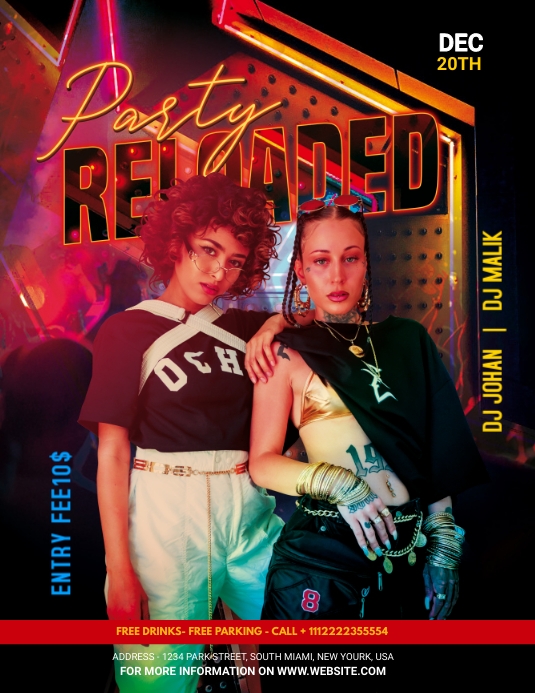 Party Reloaded flyer Template | PosterMyWall
