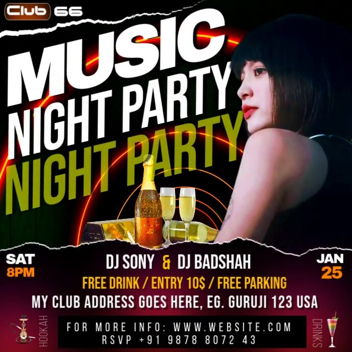 Party Social Media Ads (8) Template | PosterMyWall