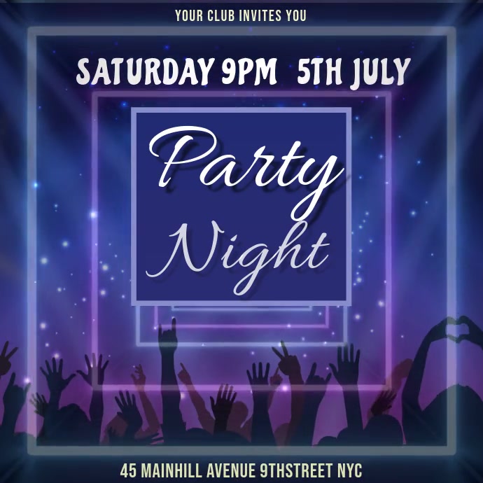 Party Square Post Template | PosterMyWall