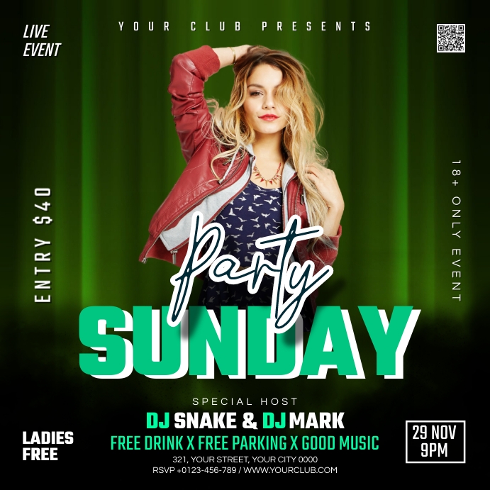 Party Sunday Template | PosterMyWall