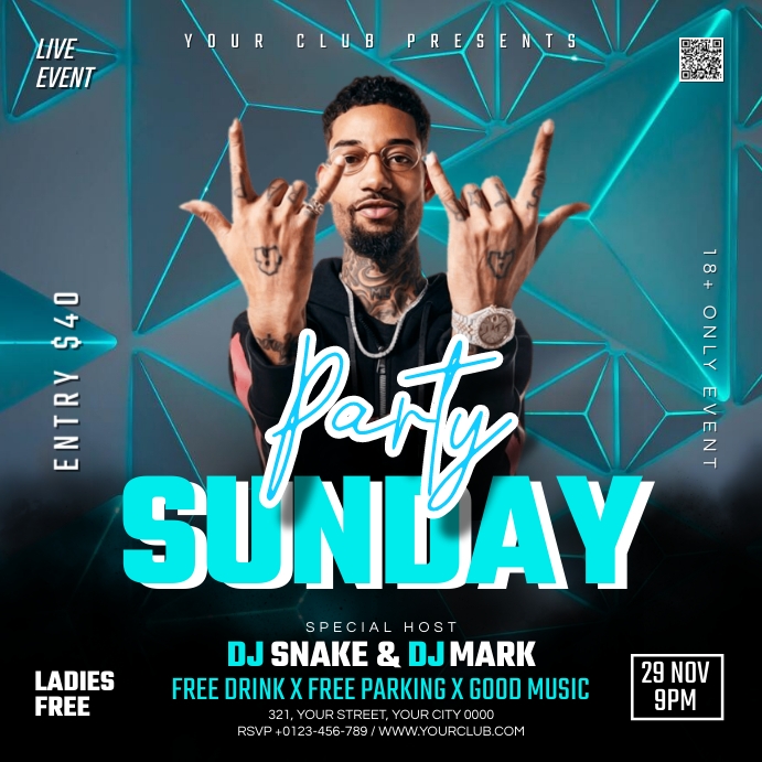 Party Sunday Template | PosterMyWall