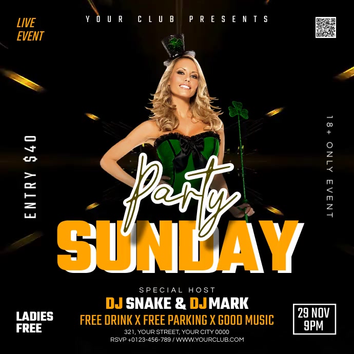 Party Sunday Template | PosterMyWall