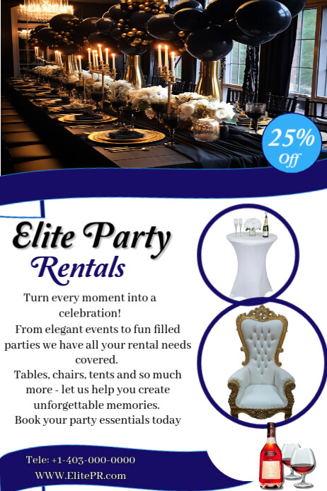 Party Supplies Rental Poster Template | PosterMyWall