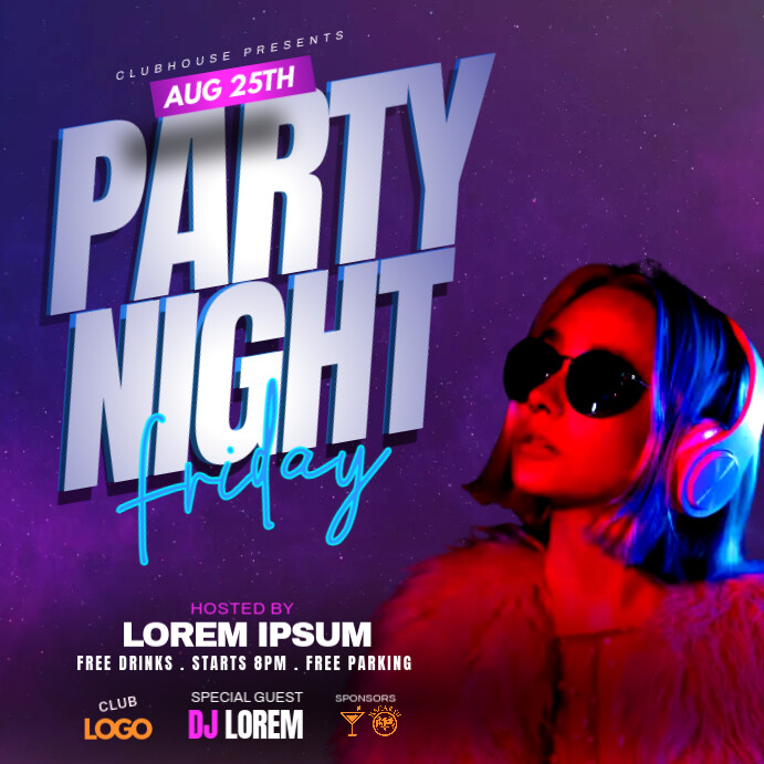 PARTY TEMPLATE.R | PosterMyWall