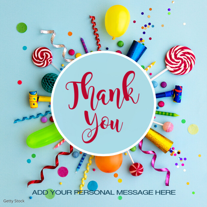 Copy of Party Thank You Greeting Card | PosterMyWall