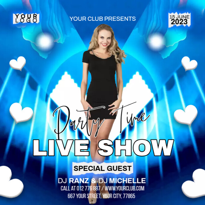 Party Time Live Show Ads Template | PosterMyWall