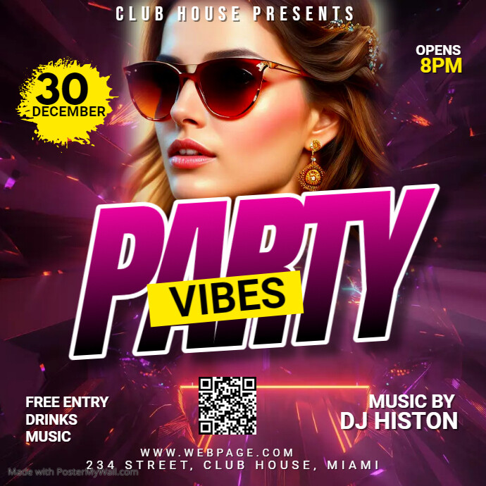 Copy of party vibes | PosterMyWall