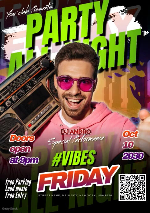 Party Vibes Template | PosterMyWall