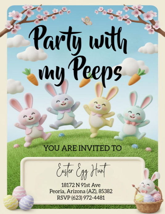 Yellow Easter Egg Hunt Flyers Template | PosterMyWall