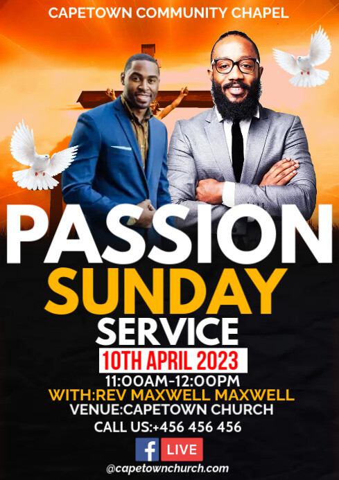 passion sunday service poster (1) Template | PosterMyWall