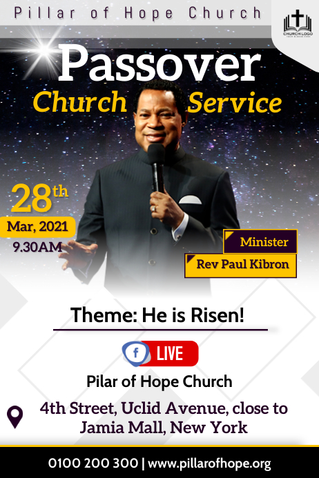 Passover church service Template | PosterMyWall