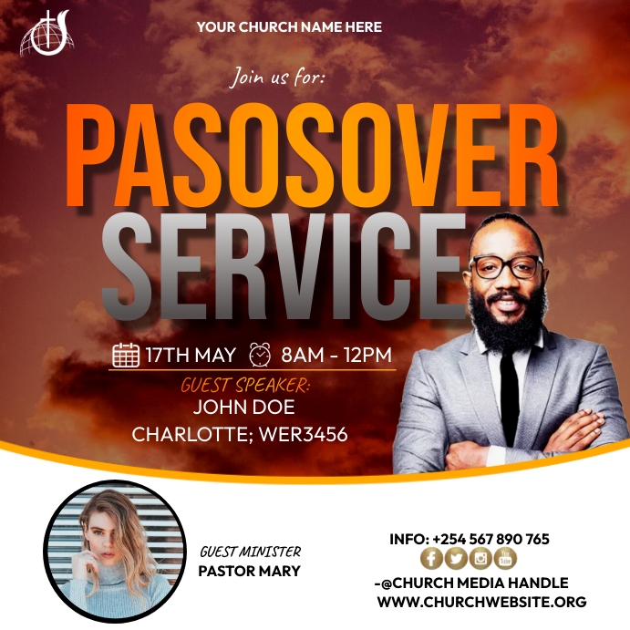 Passover Service Template Postermywall