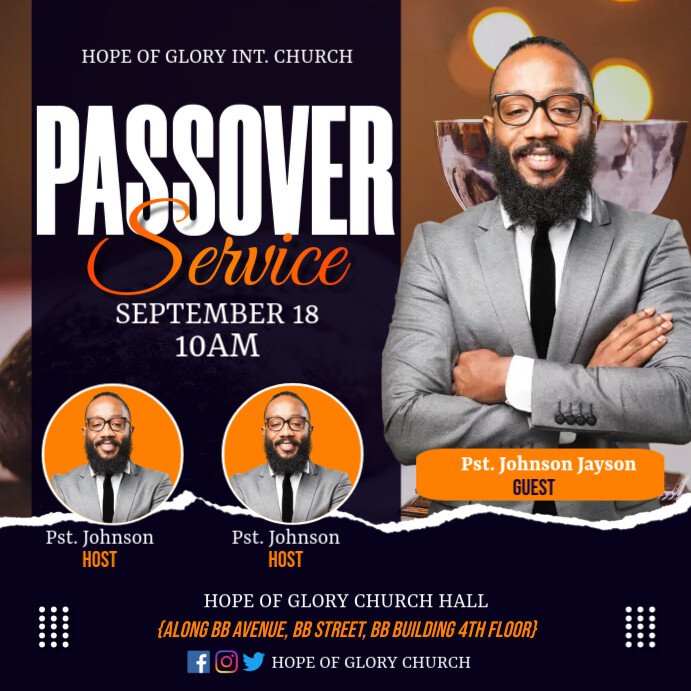 Passover service Template | PosterMyWall