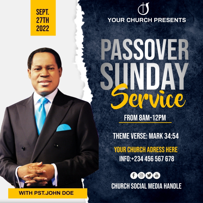 passover sunday service Template | PosterMyWall