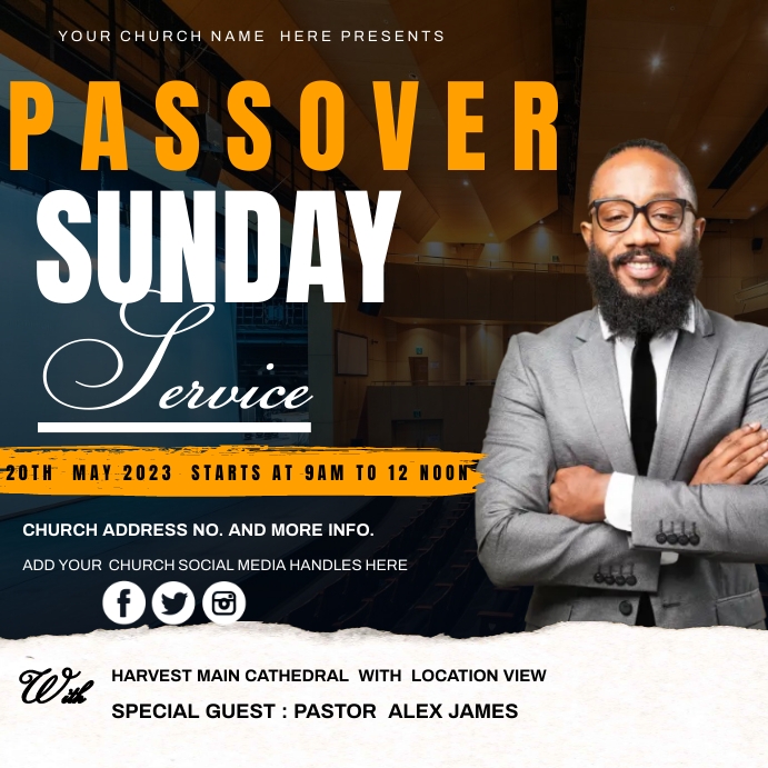passover sunday service Template | PosterMyWall