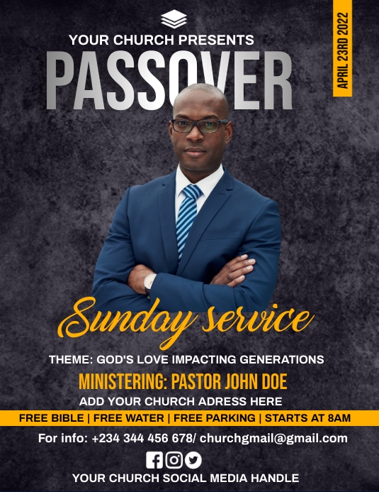 passover sunday service Template | PosterMyWall