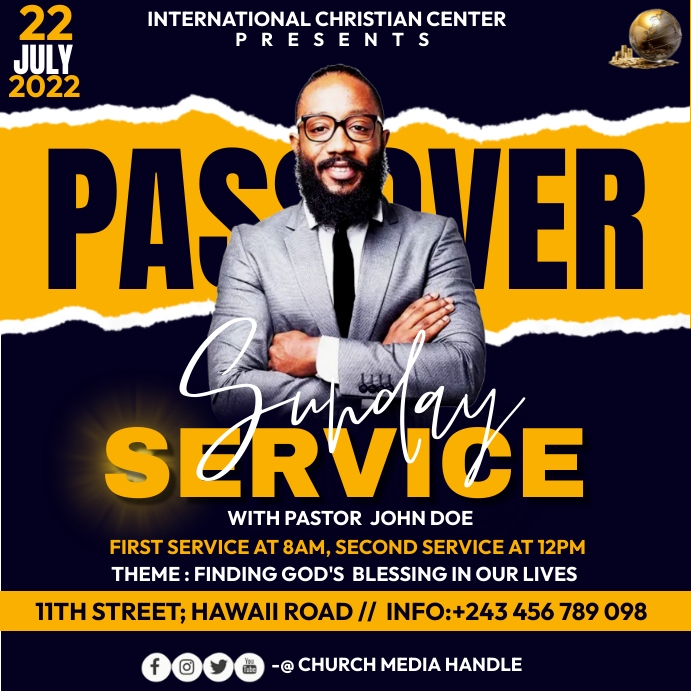 passover sunday service Template | PosterMyWall