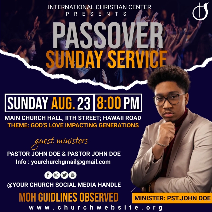 passover sunday service Template | PosterMyWall