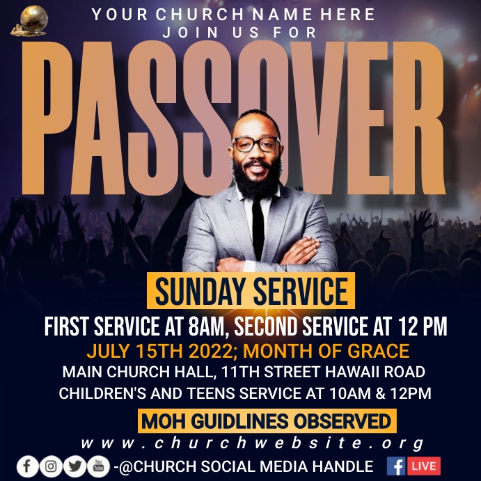 Copy of passover sunday service | PosterMyWall