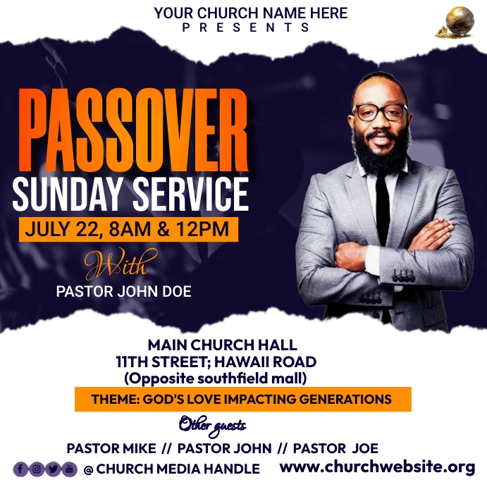 passover sunday service Template | PosterMyWall