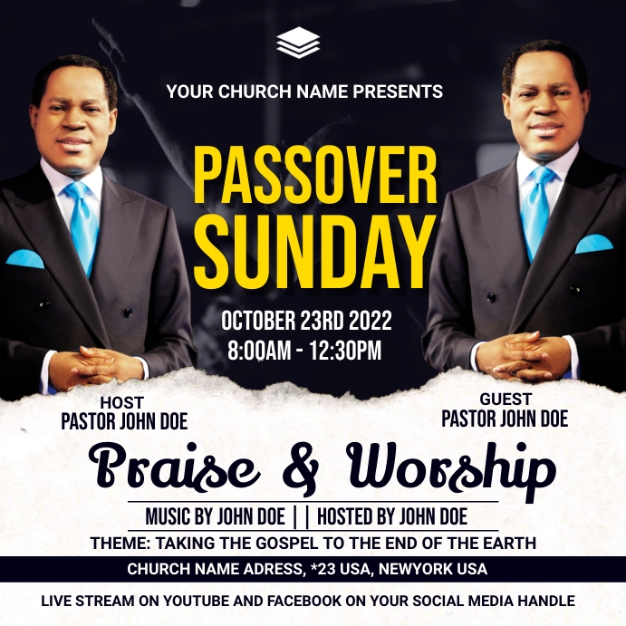 passover sunday service Template | PosterMyWall