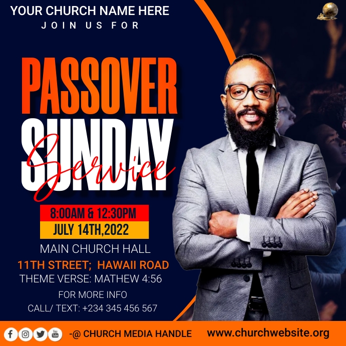 Copy of passover sunday service | PosterMyWall