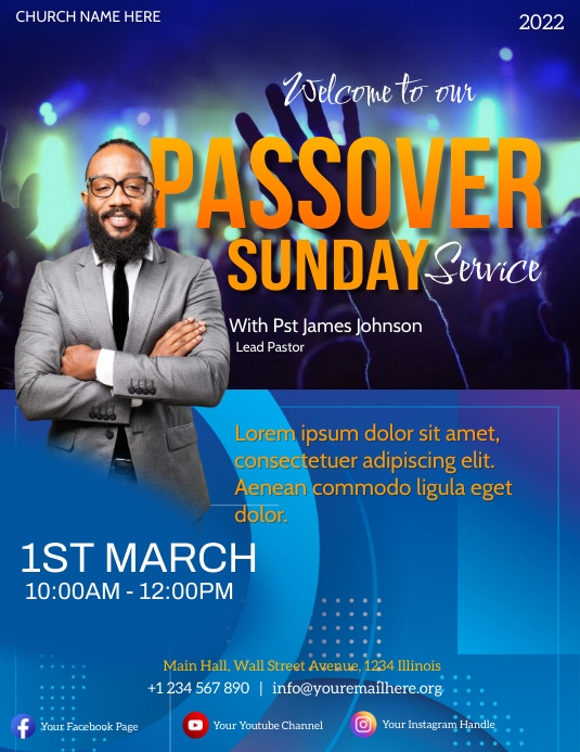 passover sunday service flyer Template | PosterMyWall