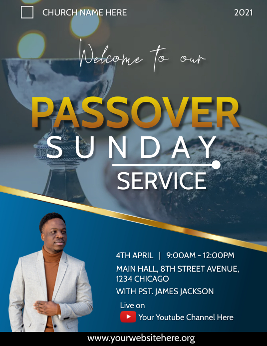 passover sunday service flyer Template | PosterMyWall