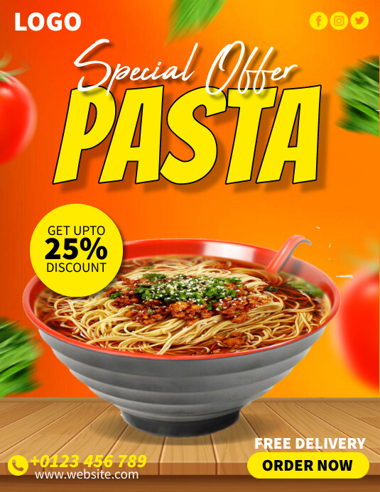 Pasta Ads Template | PosterMyWall