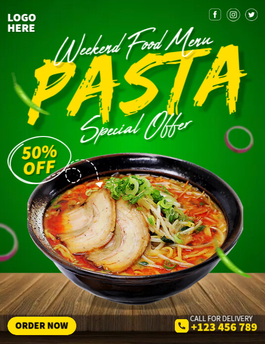 Pasta Ads Template | PosterMyWall