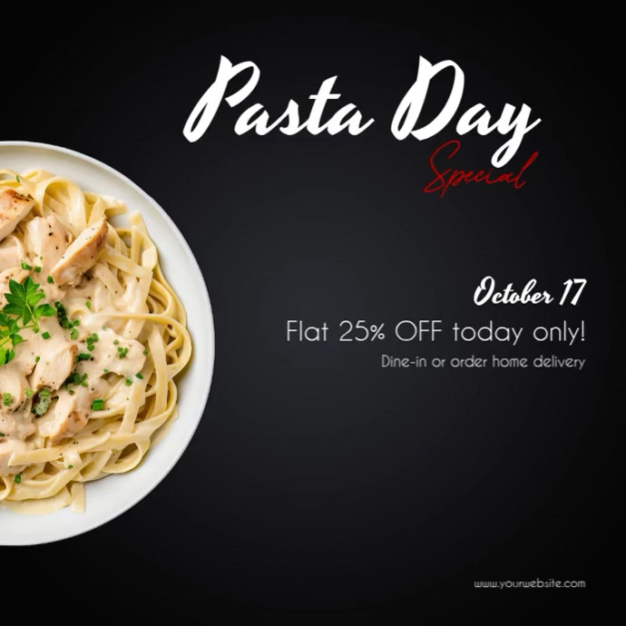 Pasta Day Sale Ad Social Media Post Template | PosterMyWall