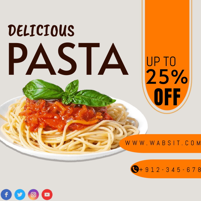 Pasta flyer instagram post Template | PosterMyWall