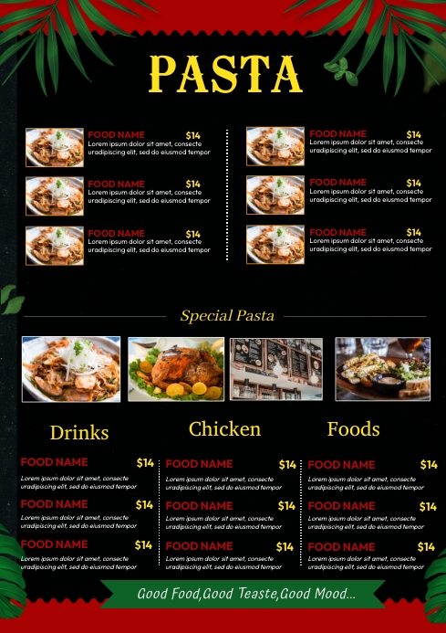 Pasta Food Ads Template | PosterMyWall