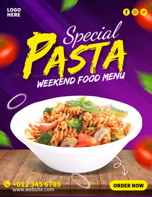 Pasta Food Ads Template | PosterMyWall