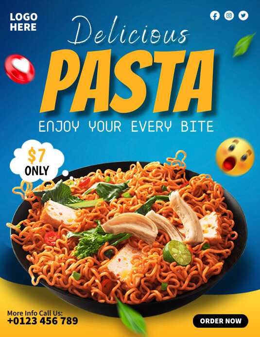 Pasta Food Ads Template | PosterMyWall