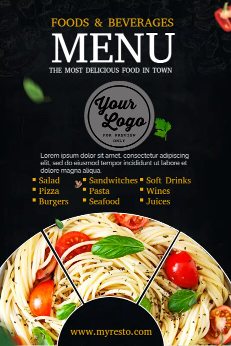 Pasta Food Menu Template | PosterMyWall
