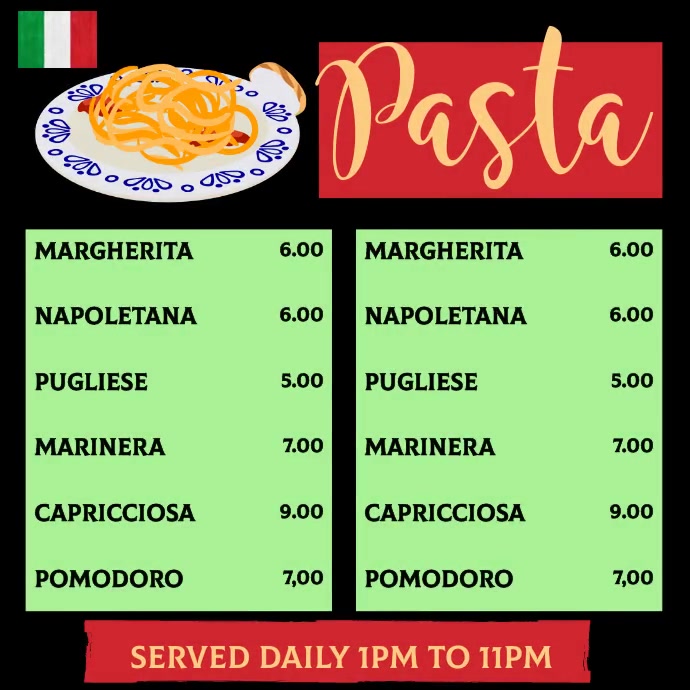 Modelo De Menu Digital | PosterMyWall