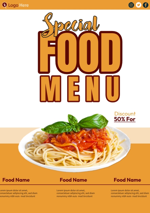 Pasta Menu Template | PosterMyWall