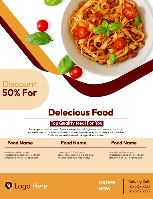 Pasta Menu Template | PosterMyWall