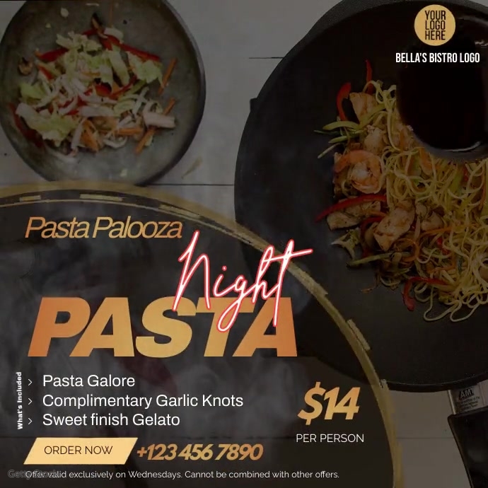 Plantilla de Pasta night ad | PosterMyWall