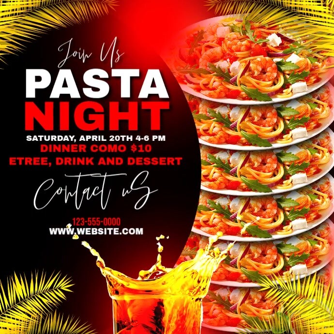 Copy of Pasta Night Party Flyer | PosterMyWall
