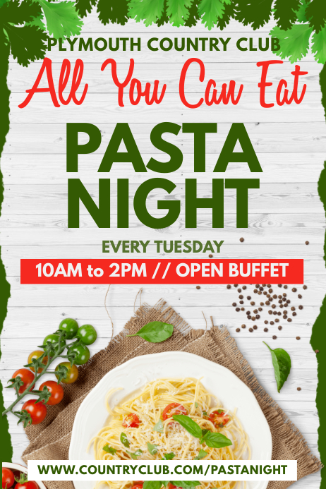 Pasta Night Poster Template | PosterMyWall