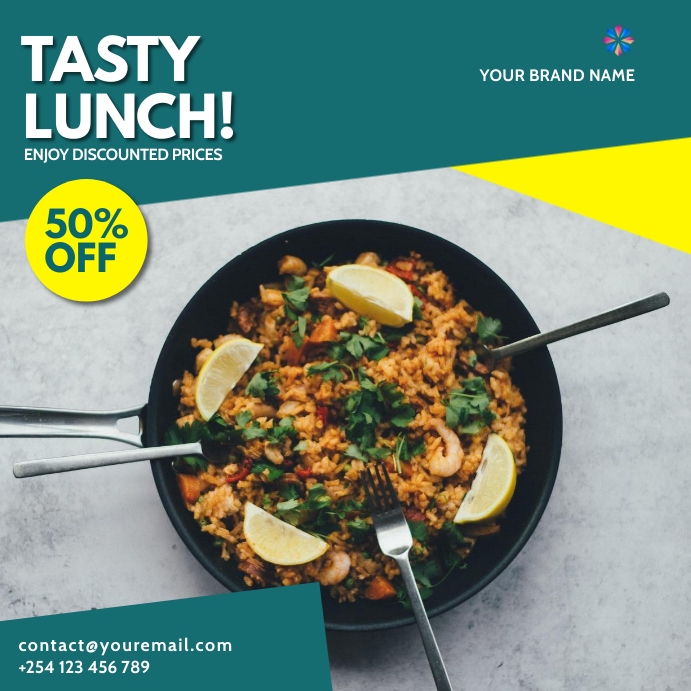 pasta rice food menu restaurant sale flyer Template | PosterMyWall