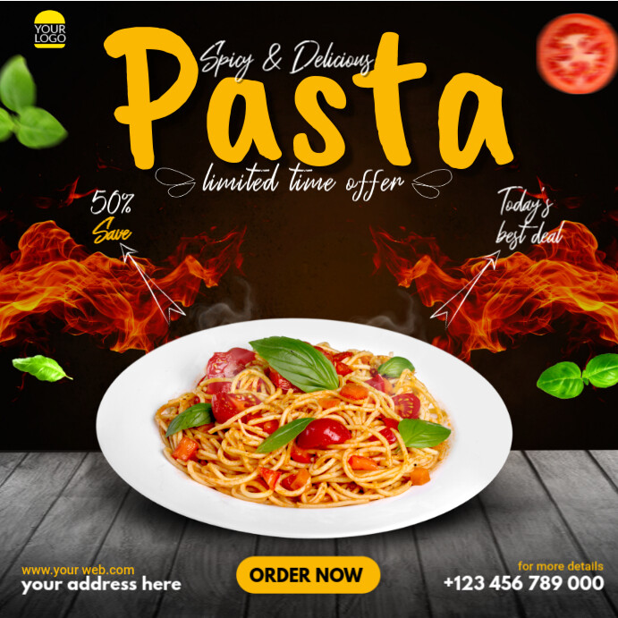 Pasta social media banner design Template | PosterMyWall