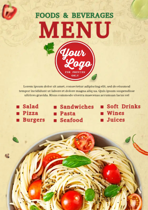 Pasta Special Menu Templates | PosterMyWall